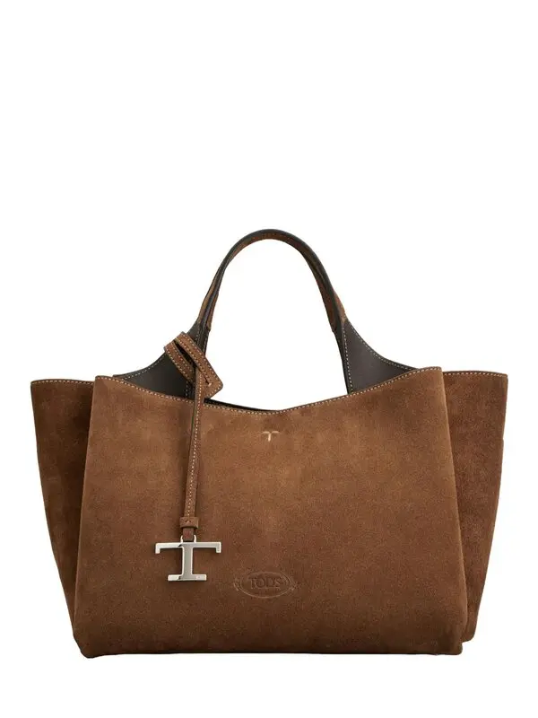 TOD'S Mini Suede Tote Bag - Brown