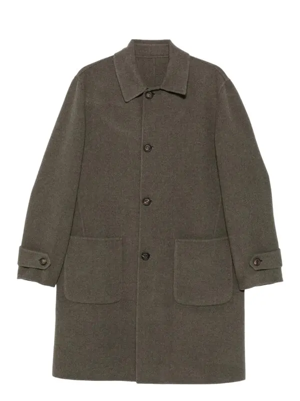 Eleventy Button-fastening Coat - Brown