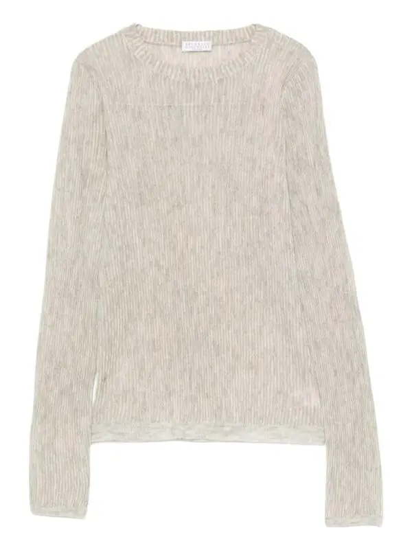 Brunello Cucinelli Ribbed-knit Long-sleeve Knit - Grey