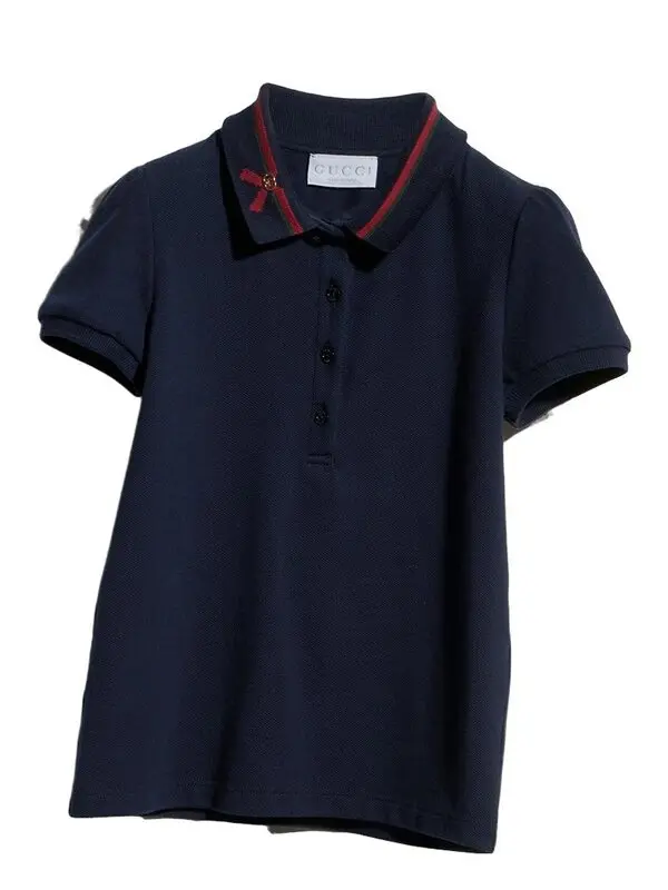 Gucci Web-stripe Interlocking G Polo Shirt - Blue