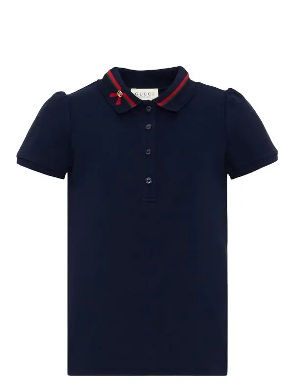 Gucci Web-stripe Interlocking G Polo Shirt - Blue