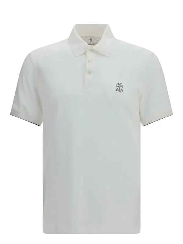 Brunello Cucinelli Logo-embroidered Polo Shirt - White