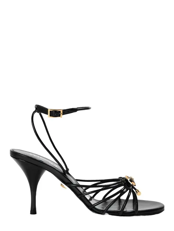 Versace Thinstrap Bow Highheel Sandals - Black