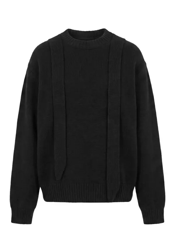 Sacai Oversized Crewneck Sweater - Black