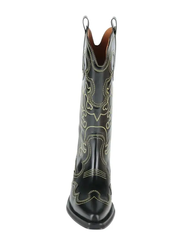GANNI Simple Cowboy Boots - Black