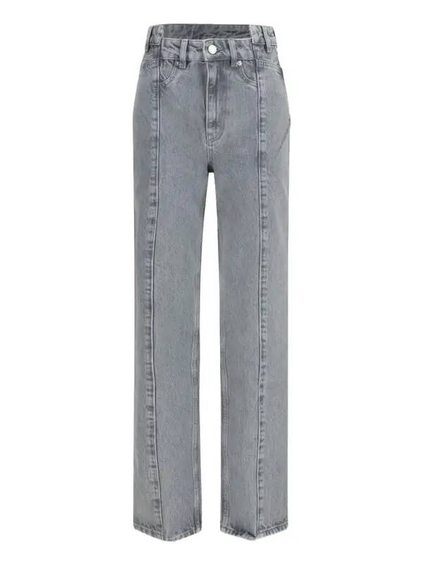 GANNI High-waist Cuffed Jeans - Gray