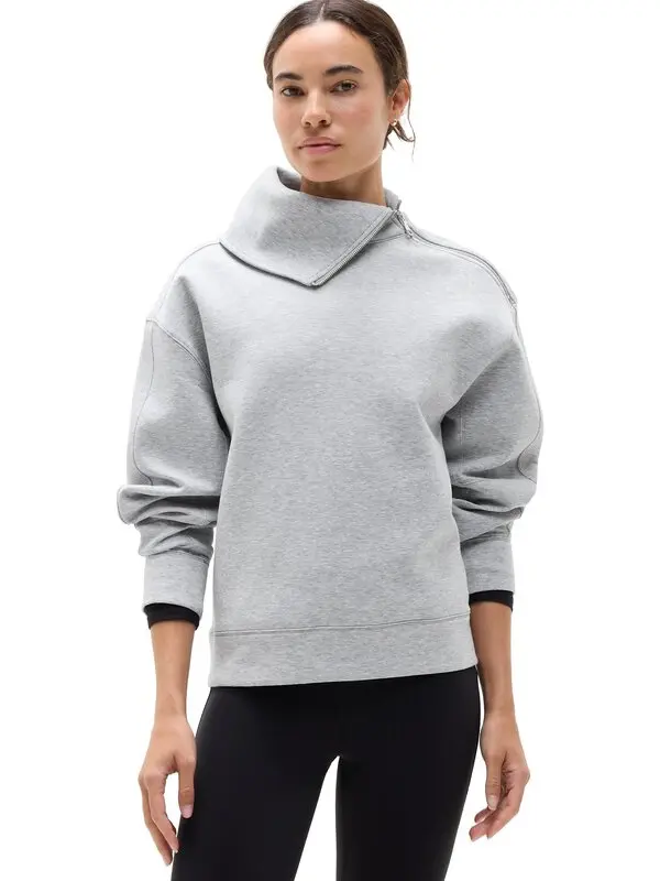 Athleta Form Knit Shawl Collar Sweatshirt - Grey