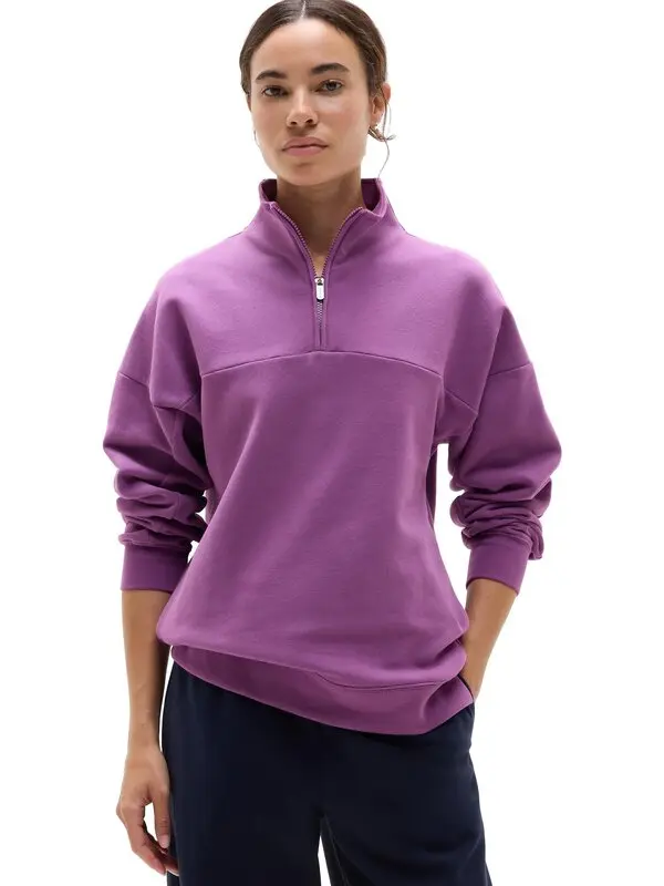 Athleta Forever Fleece 1/4 Zip Sweatshirt - Azalea
