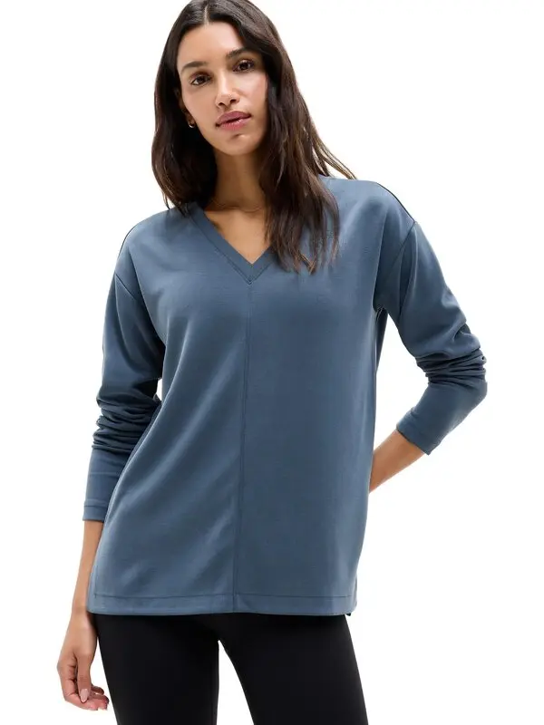 Athleta Seasoft V-neck Sweatshirt - Nightfall