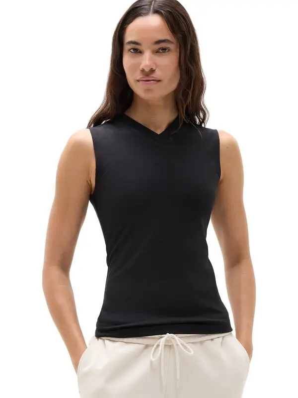 Athleta Signature Rib V-neck Muscle Tank - Black