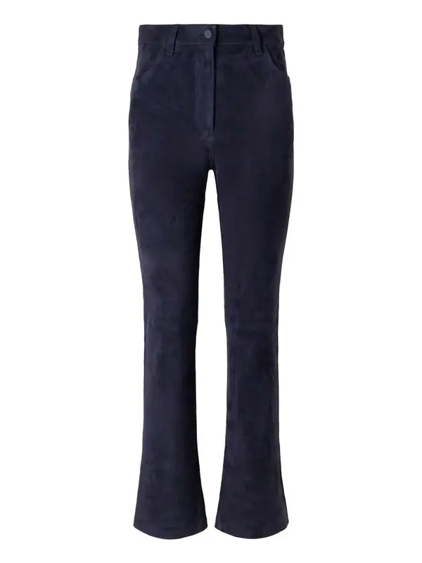JOSEPH Duke Suede Flared Pants - Navy