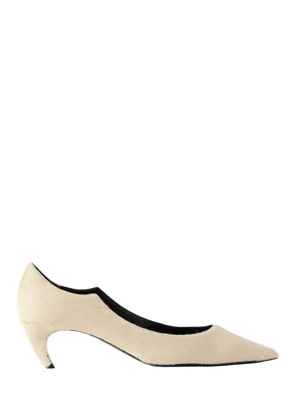 Khaite Valerie 55 Calf Hair Pumps - Neutrals