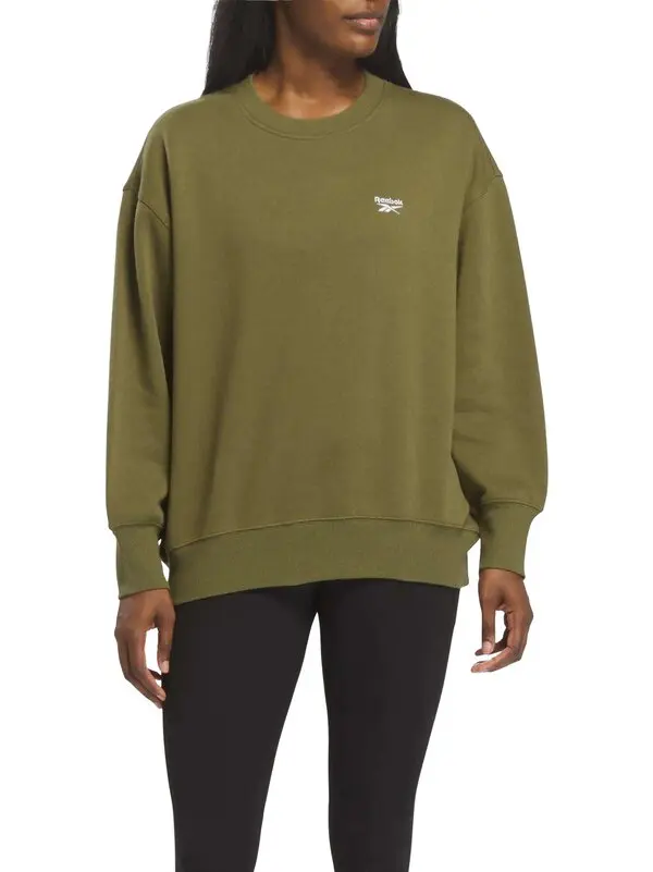 REEBOK Oversized Crewneck Sweatshirt - Olive Stone
