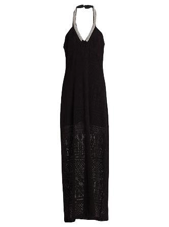 Liu Jo Maxi Dress Size Cotton, Polyamide, Elastane - Black