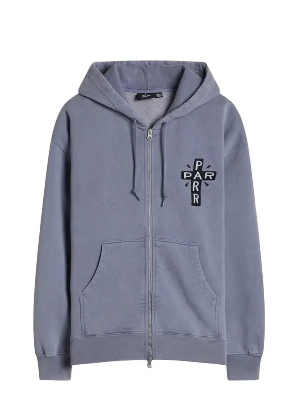 PARRA A Cross To Bear Zip Hoodie - Blue