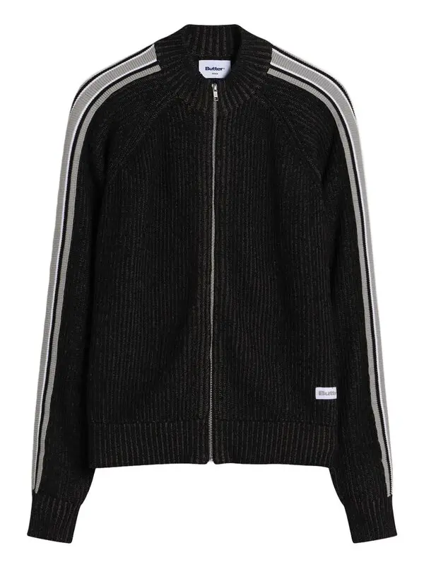 BUTTER GOODS Club Zip Through Knit - Black
