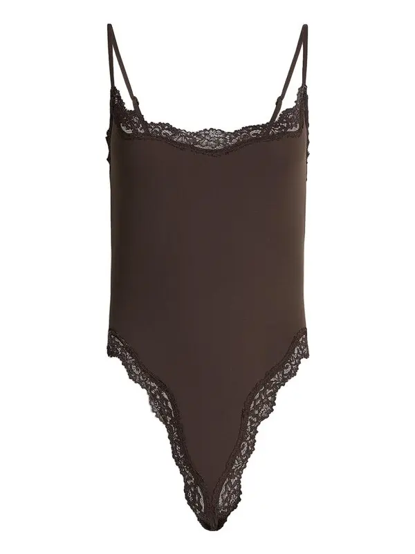 SKIMS Fits Everybody Lace Cami Bodysuit - Espresso