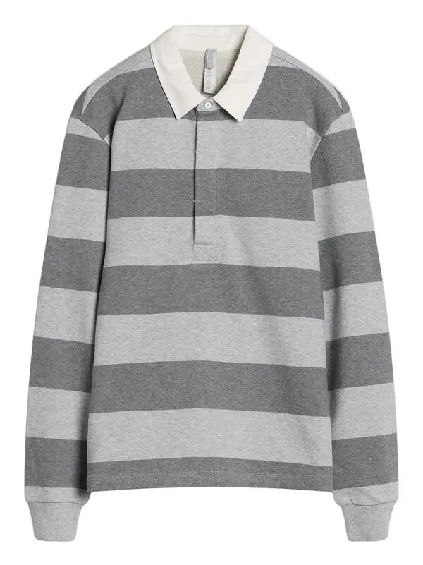 SKIMS Boyfriend Fleece Polo - Grey Heather Multi