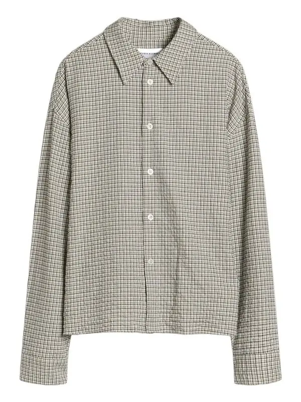 Studio Nicholson Nostra Long Sleeve Shirt - Parchment/black