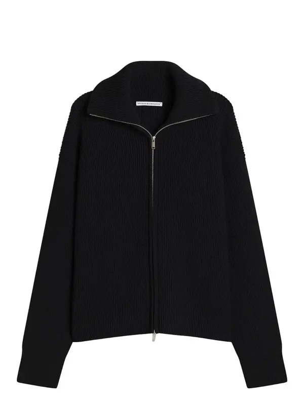 Studio Nicholson Sandos Rib Zip Though Jumper - Black
