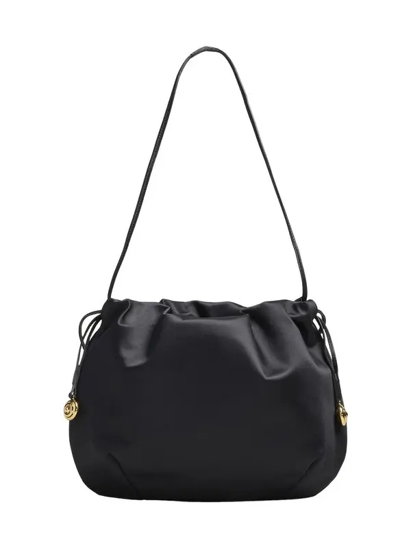 LIFFNER Charm Pouch Satin Shoulder Bag - Black/gold