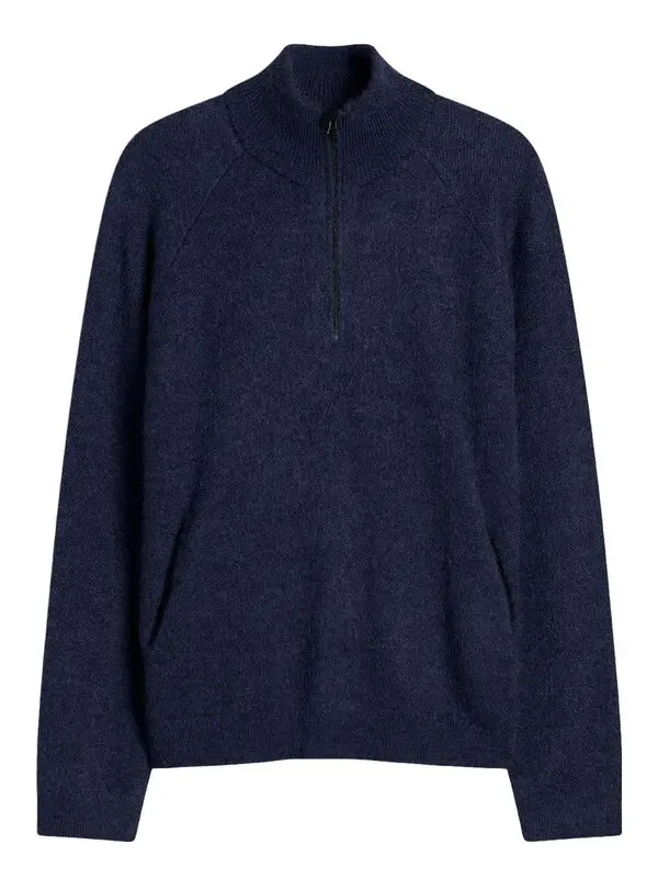 HIKING PATROL Essence Mohair Mixed Knit Top - Dk Navy