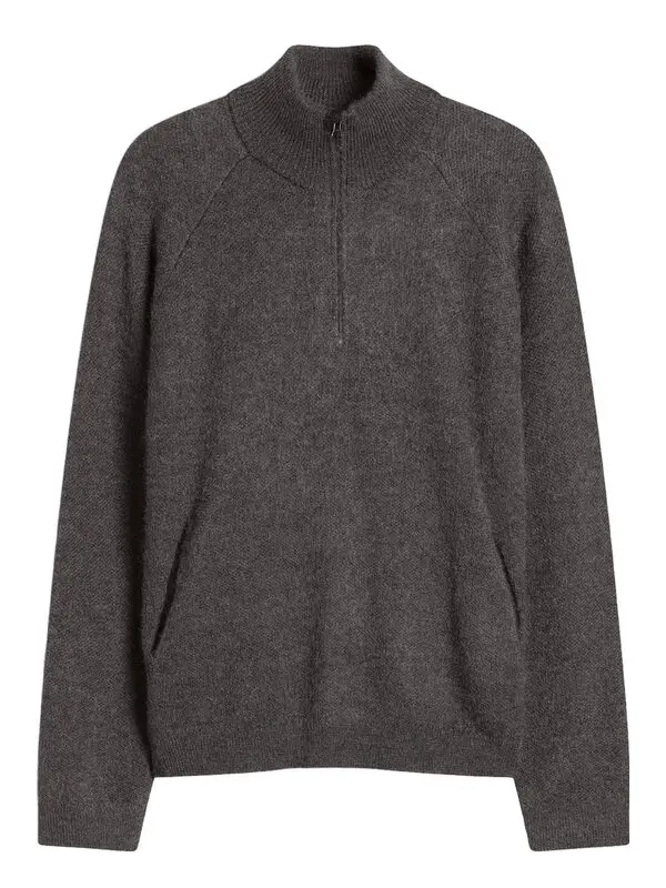 HIKING PATROL Essence Mohair Mixed Knit Top - Slate Brown