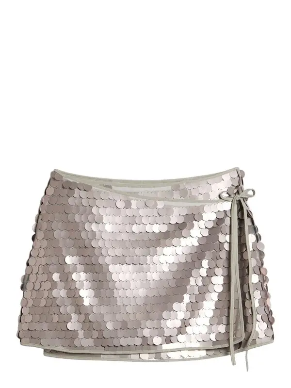 HOSBJERG Delilah Sequin Mini Skirt - Light Grey