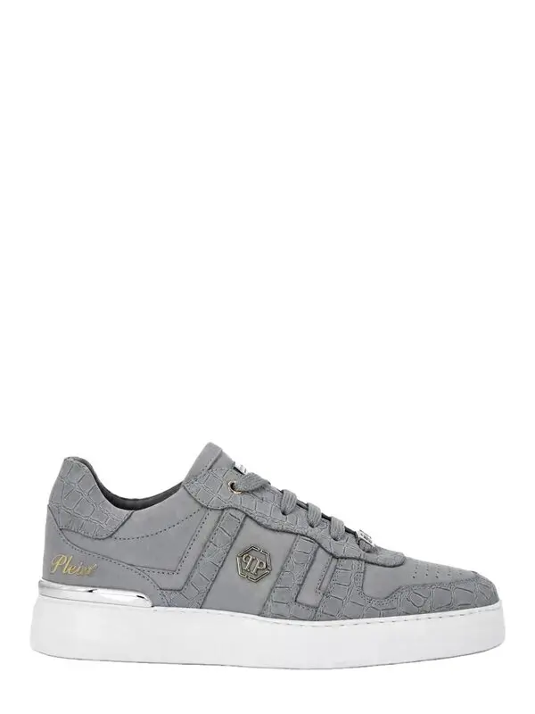 Philipp Plein Nubuck Low Top Sneakers Cocco - Grey