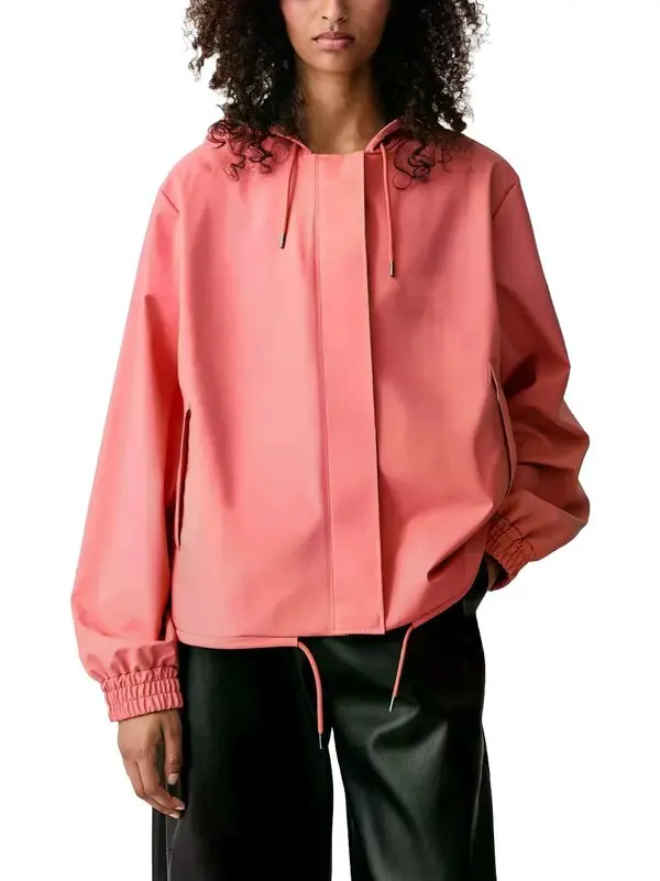 Rains String W Hooded Drawstring Jacket - Pink