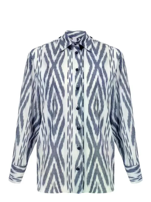 PUNICANA Geometric-print Fringed Shirt - Neutrals