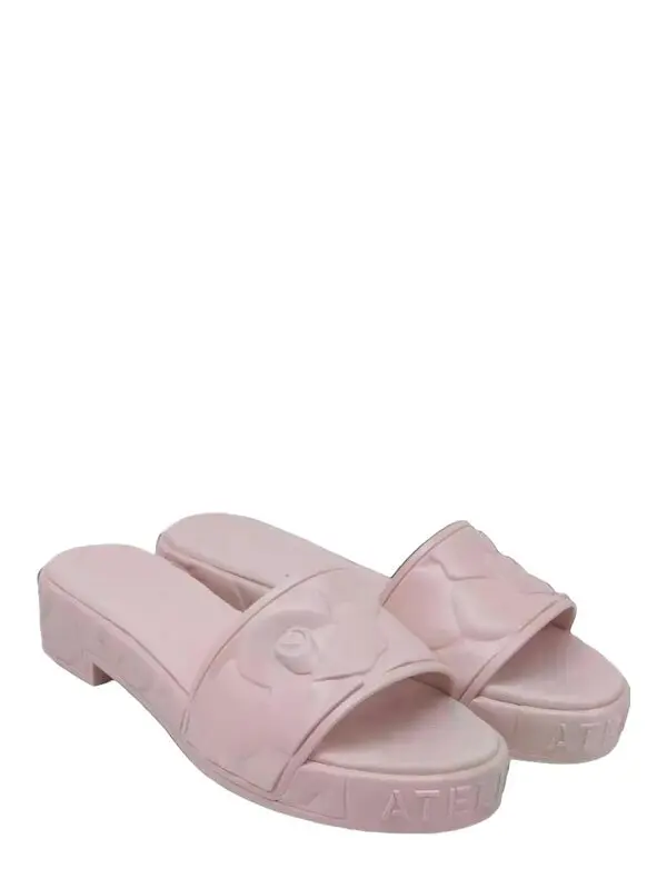 Valentino Garavani Atelier Floral Slide Sandals - Pink