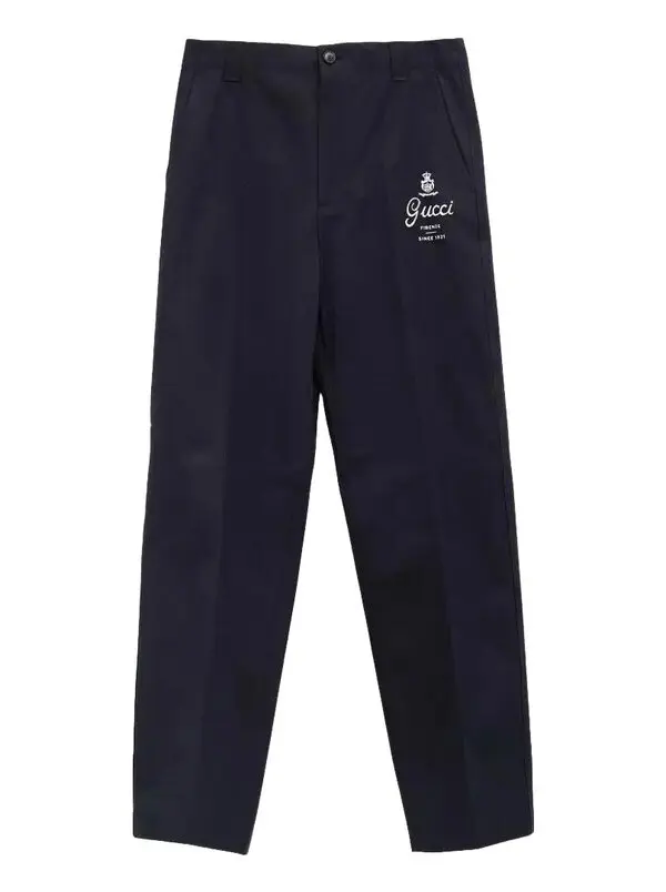 Gucci Belt-loop Logo-print Trousers - Blue