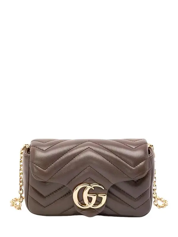 Gucci Mini Gg Marmont Matelassé Shoulder Bag - Brown