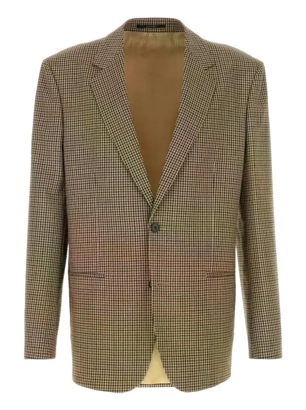 Gucci Gingham-check Single-breasted Blazer - Neutrals
