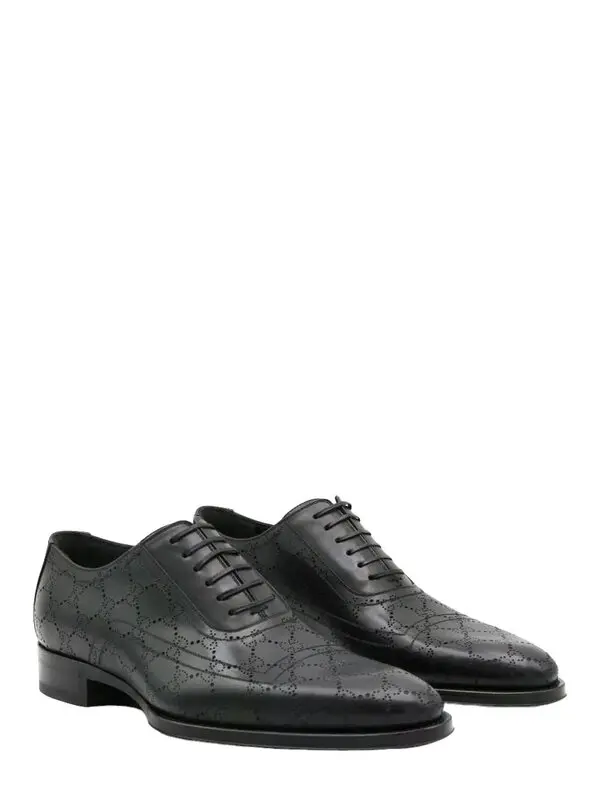 Gucci Lace-up Shoes With Lasered Gg - Black