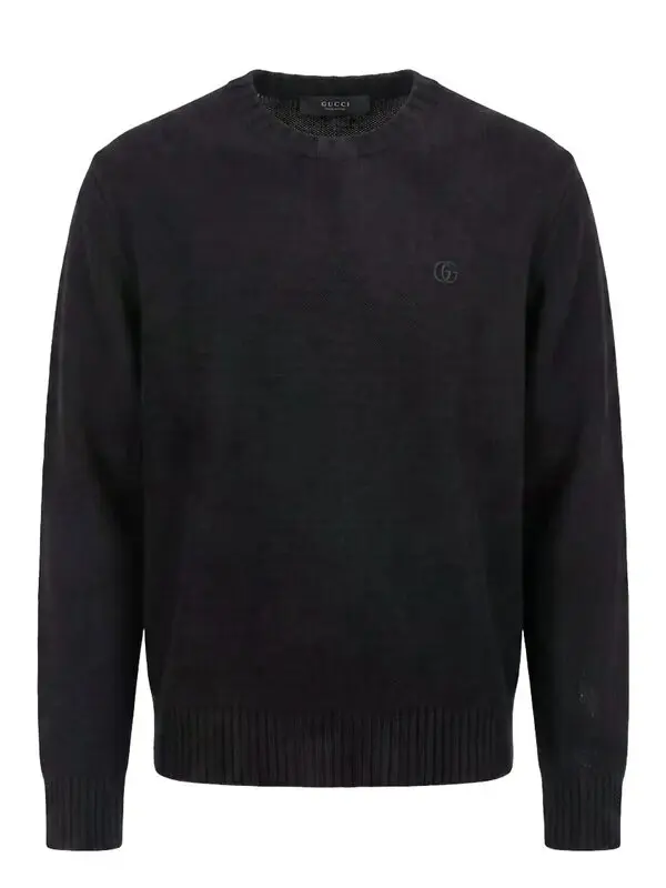 Gucci Interlocking G Embroidered Wool Sweater - Black
