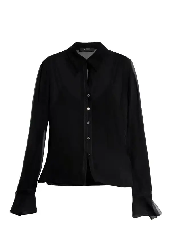 Gucci Georgette Light Silk Shirt - Black