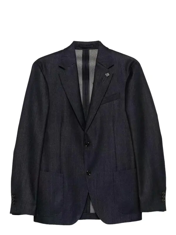 LARDINI Roma Long-sleeve Blazer - Blue