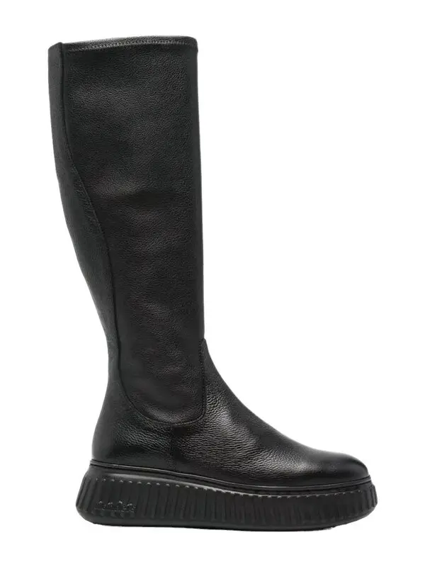 WONDERS Grained Leather Boots - Black