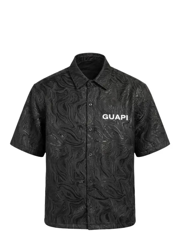 GUAPI Embossed Swirl-pattern Shirt - Black