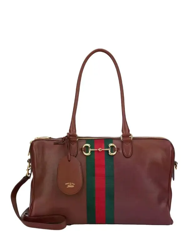 Gucci Large Boston Suede Shoulder Bag - Brown