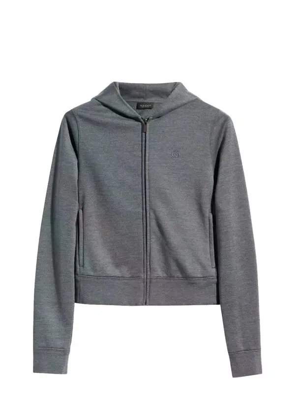 Gucci Cotton-silk Jersey Sweatshirt With Zip - Grey