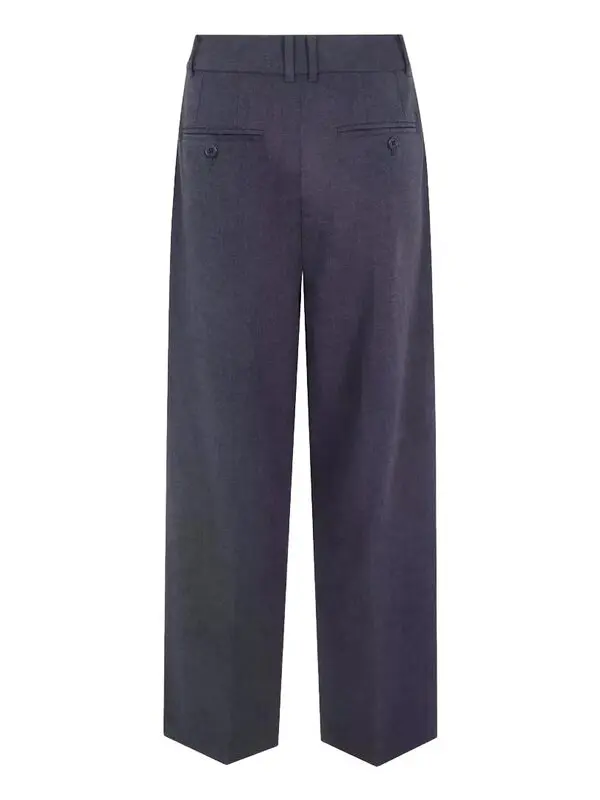 DUNST Double-pleated Wide-leg Trousers - Grey