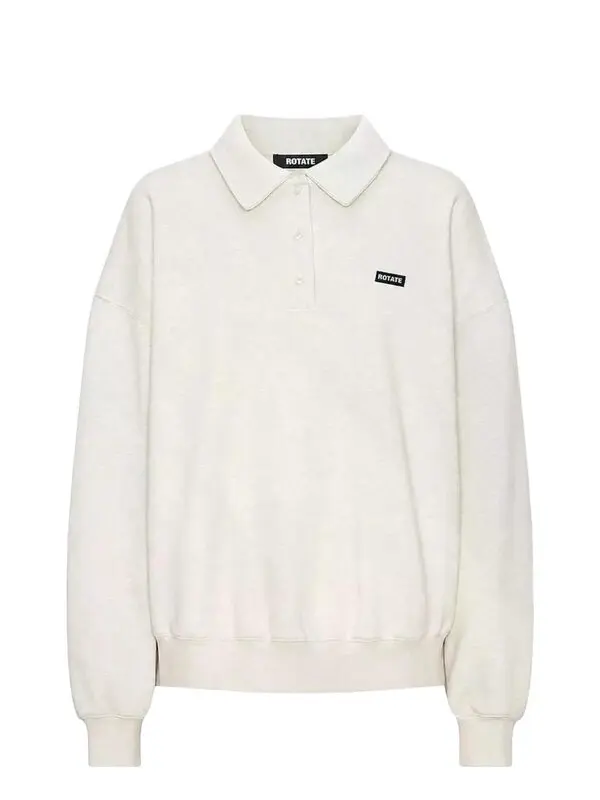 ROTATE BY BIRGER CHRISTENSEN Heavy Sweat Polo White - Neutrals