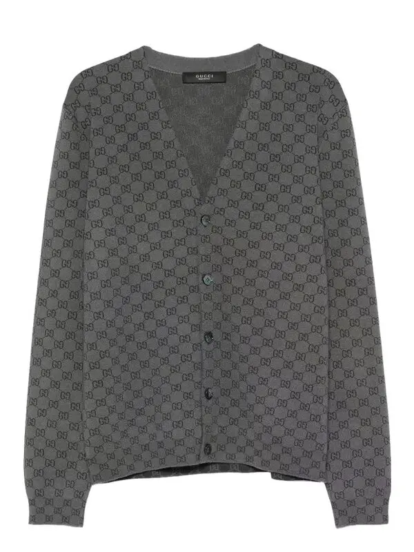 Gucci Gg Supreme Cardigan - Grey
