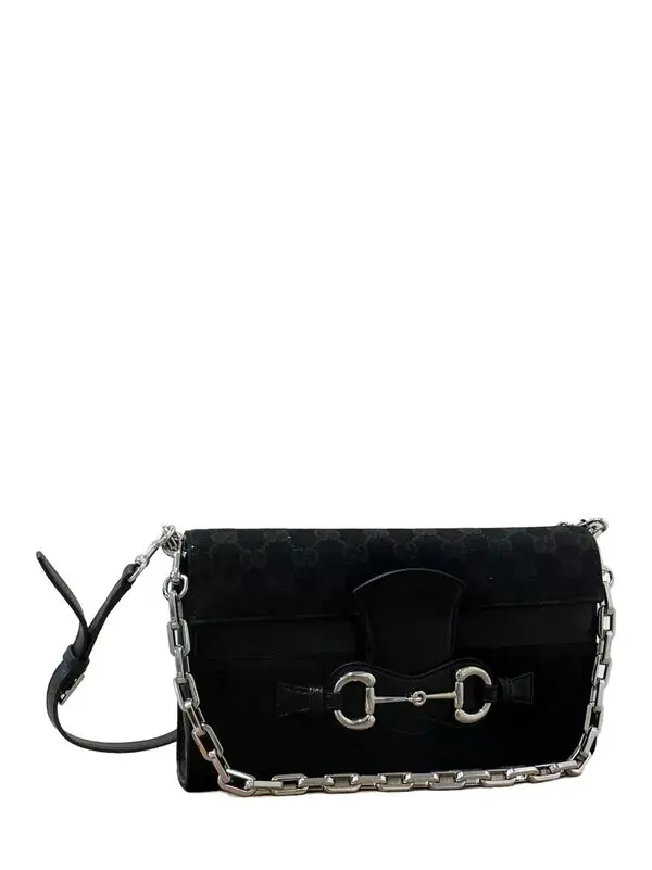 Gucci Horsebit Ristretto Medium Shoulder Bag - Black