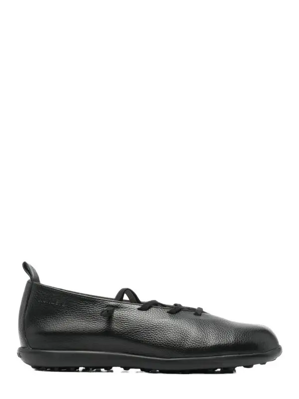 WONDERS Lace-up Leather Ballet Flats - Black