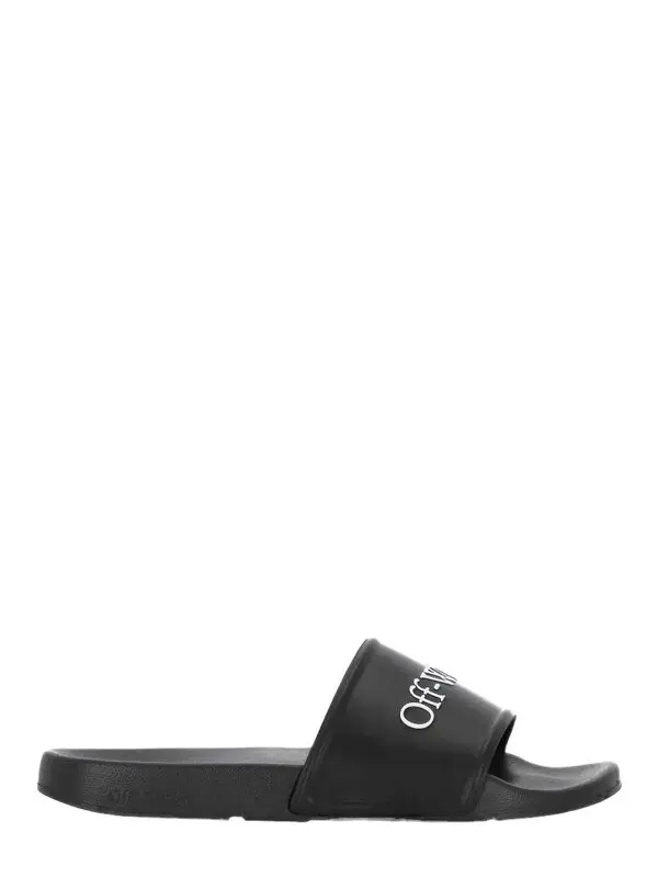 Off-White Logo-print Slides - Black