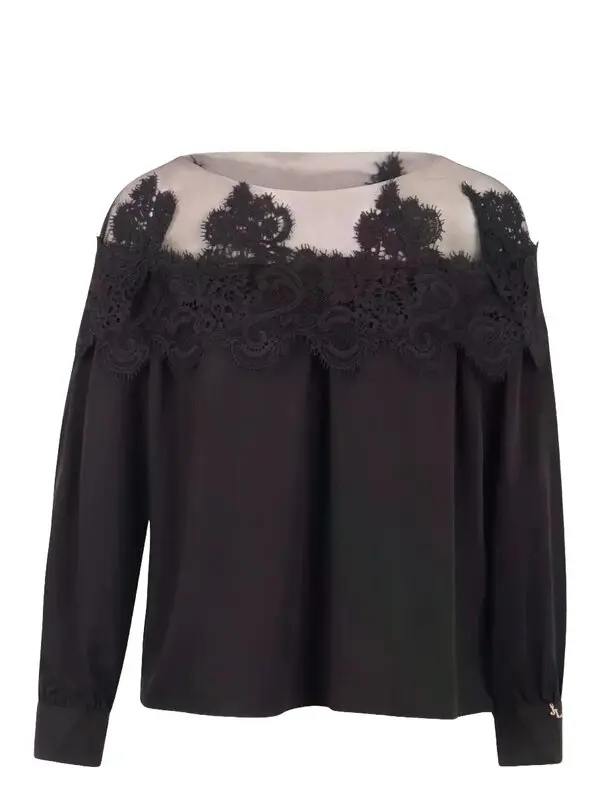 JOVONNA Briona Lace-trim Blouse - Black